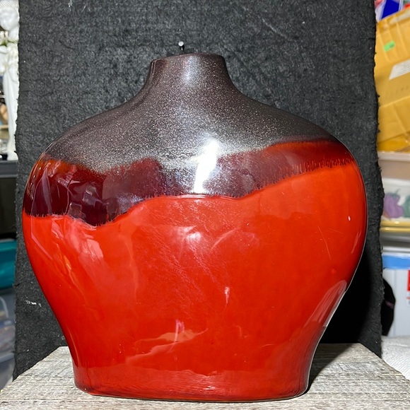 unknown | Accents | Glazed Vase Red Burgundy And Gray Sparkly Glaze 8 ...
